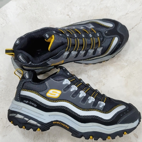 Skechers | Shoes | Skechers Sneakers Womens Size 6 Black Gray E2 High ...